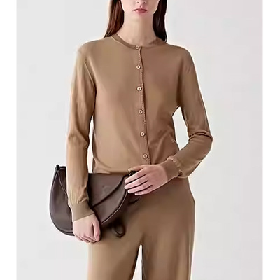 【IL定单】女装2026春季新款易打理细支羊毛针织开衫法式气质上衣