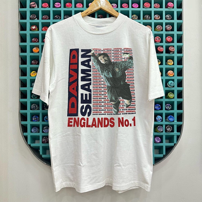 David Seaman主题美式复古短袖T恤hiphop小众设计感潮流重磅棉