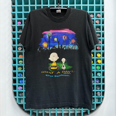 花生漫画重磅纯棉小领口短袖T恤