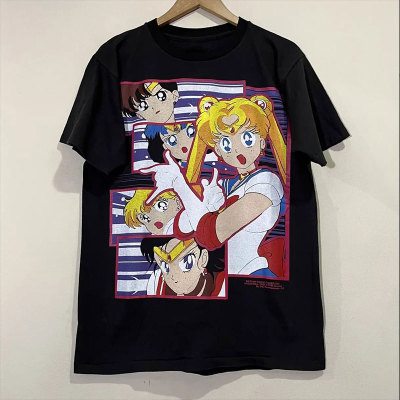 Sailor Moon美少女战士美式潮牌男女欧美复古街头潮流情侣款T恤