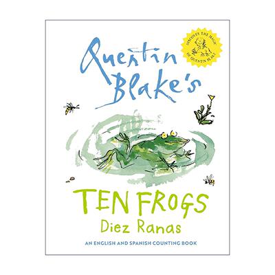 英文原版 Ten Frogs 十只青蛙 昆汀?布莱克精装绘本 英语西班牙语双语低幼启蒙绘本 英文版 进口英语原版书籍