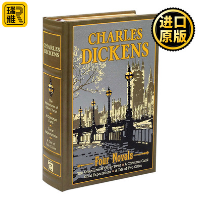 英文原版 Charles Dickens Four Novels 狄更斯 4部小说 皮面精装 雾都孤儿 圣诞颂歌 双城记 远大前程 英文版 进口英语原版书籍