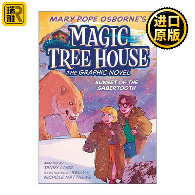英文原版 Sunset of the Sabertooth Graphic Novel Magic Tree House 神奇树屋图像小说系列7 黄昏下的剑齿虎 进口英语原版书籍