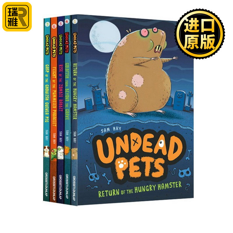Undead Pets英文原版不死宠物系列5册儿童章节桥梁故事书 Sam Hay课外读物提高阅读能力英文版_虎窝淘