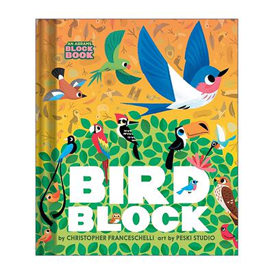 英文原版 Birdblock An Abrams Block Book 小鸟 可剪切页面 儿童益智游戏启蒙认知绘本 互动纸板书 英文版 进口英语原版书籍