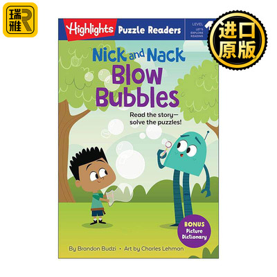 英文原版 Nick and Nack Blow Bubbles Highlights Puzzle Readers Level 1 尼克与纳克系列 吹泡泡 故事与益智谜题 儿童分级读物