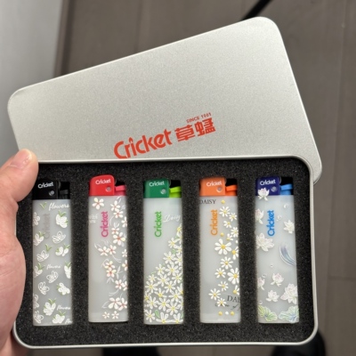 草蜢cricket打火机清新花枝创意明火防爆一次性打火机送男友礼物