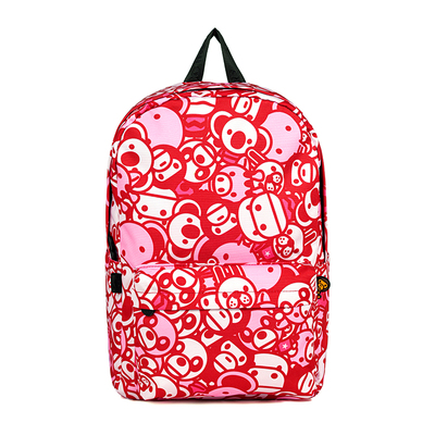 BABY MILO潮牌背包粉色猿人小猴子卡通印花双肩包男女中学生书包