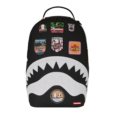 SGR鲨鱼嘴潮牌经典学院风徽章双肩包高中学生书包男女电脑背包