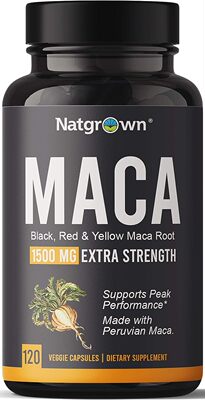 美国代购Natgrown Organic Maca Root Powder Capsules 1500 mg w