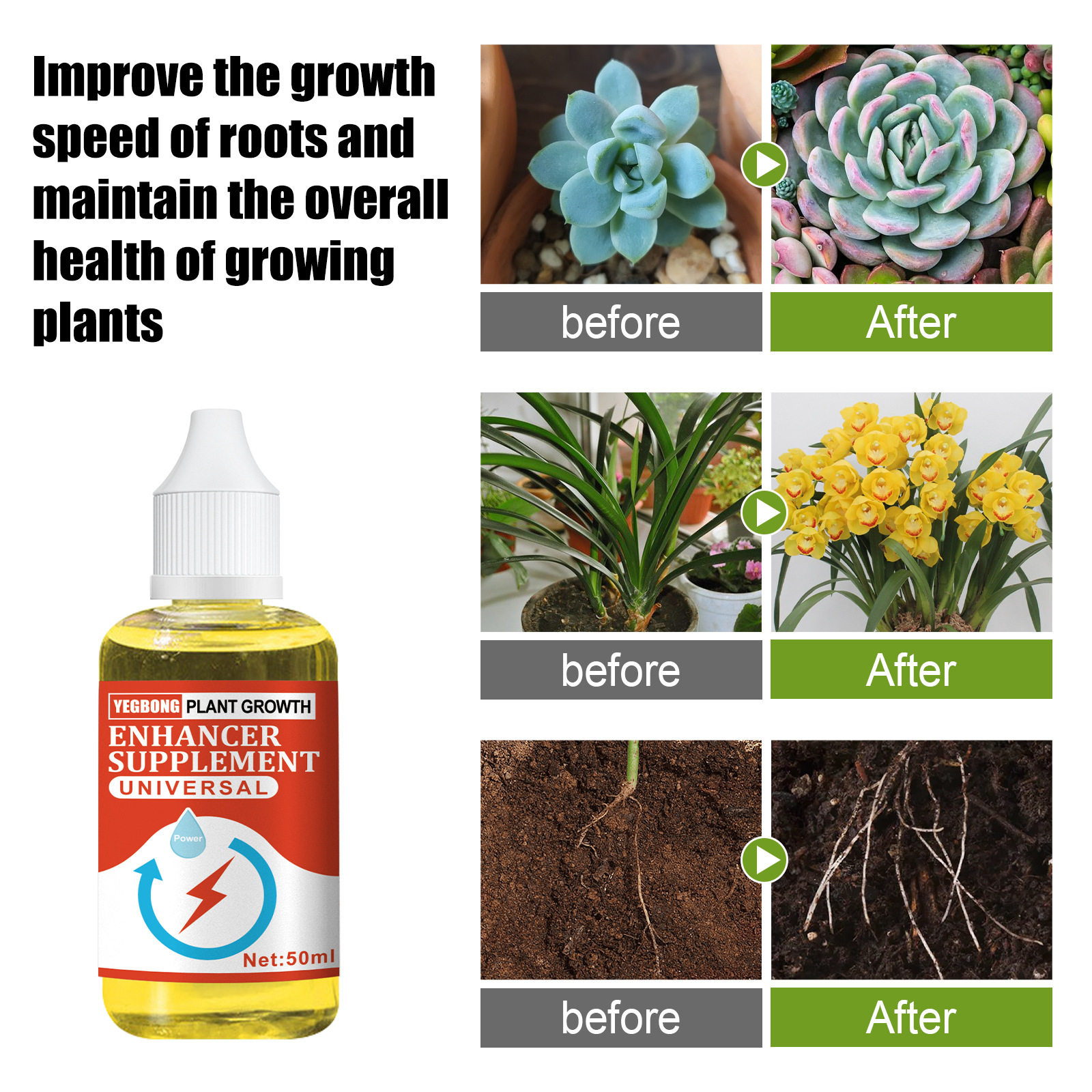 Yegbong植物营养剂 植物花卉种植果蔬盆栽生根浓缩肥料通用营养液