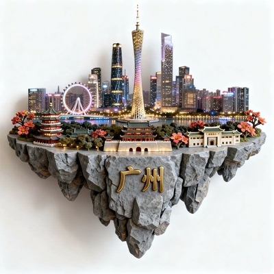 广州文创冰箱贴2025新款金属3D浮雕磁贴广州塔旅游纪念品伴手礼物