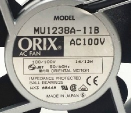 ORIX MU1238A-11B/12B/41B/42B/51B/52B风扇200V/220V 100V 12038