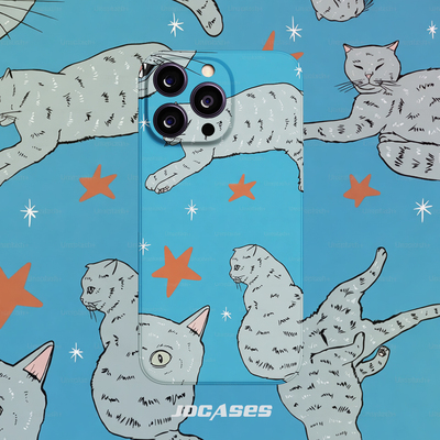 猫猫插画 17promax手机壳小众菲林壳防摔苹果16全包软壳安卓