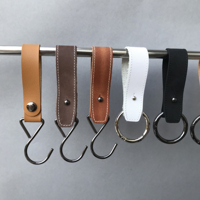 服装店挂钩S钩牛皮革裤钩裤架展示男女装牛仔裤专用织带挂衣架子