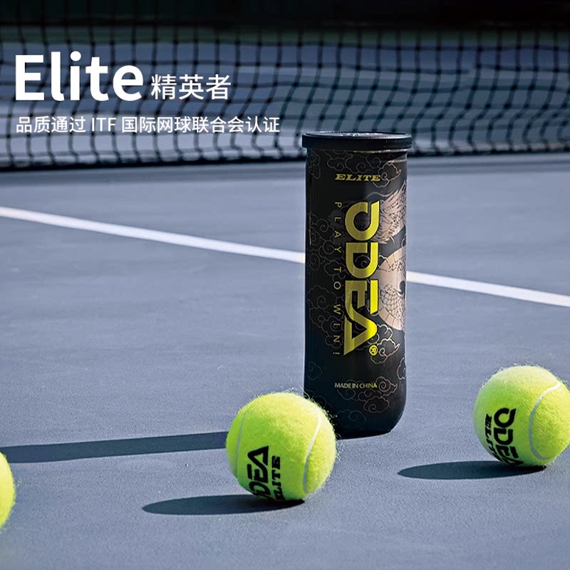 ODEA欧帝尔网球ELITE网球比赛有压高回弹专业训练网球3粒龙纹罐装