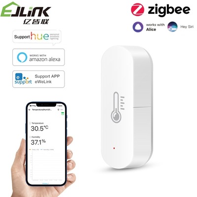 易微联Zigbee温湿度传感器可直连飞利浦hue, Yandex Alice音响