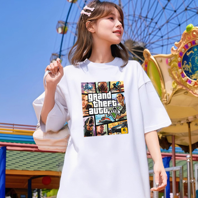 游戏侠盗GTA5圣安地列斯周边Rockstar Games短袖纯棉T恤宽松百搭t
