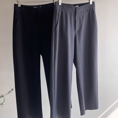 纯色直筒羊毛天丝西装裤