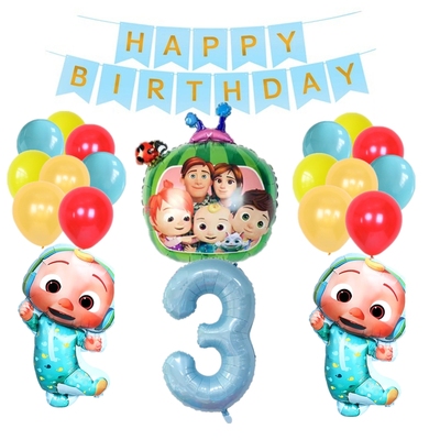 cocomelon男孩一家人卡通气球