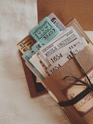 复古票据宇宙贴纸硫酸便签素材包