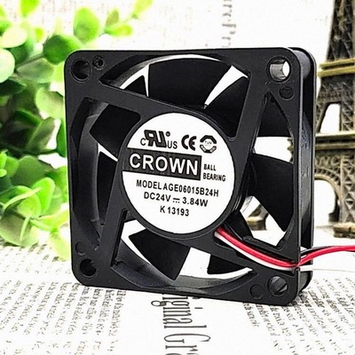 台湾惯展CROWN AGE06015B24H DC24V 3.84W 6015 6CM 散热风扇
