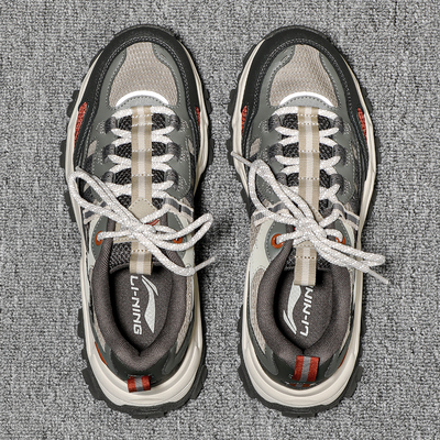 李宁老爹鞋男子2025秋季新款时尚百搭舒适反光经典休闲鞋AGCV375