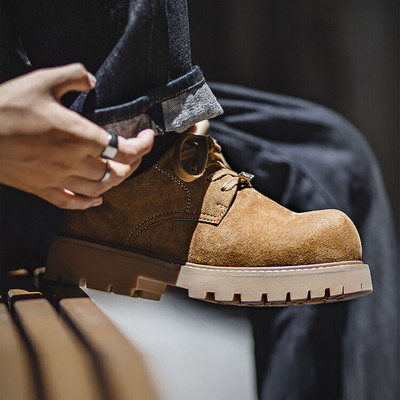 【新品推荐】棕色德比鞋大头皮鞋