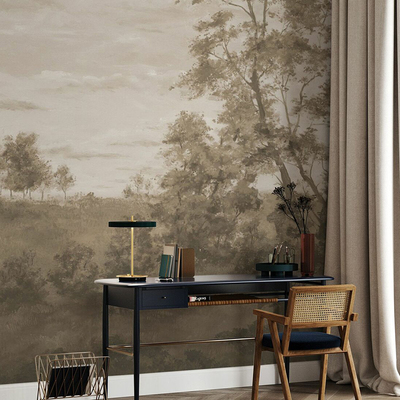 瑞典原装进口定制壁画Milieu现代美式油画风格客厅卧室背景墙壁纸