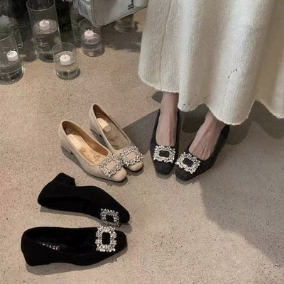 浅口单鞋女加绒仙女风通勤晚晚鞋