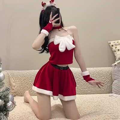 女性感新年圣诞情侣约会战袍甜美