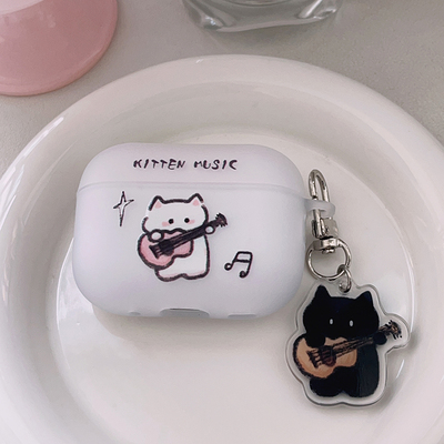 演奏小喵，可爱简约airpodspro3代保护套1/2/4/5无线蓝牙外壳适用苹果耳机保护壳一二三四五磨砂硅胶透明软