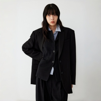STUDIO TOMBOY 宽松西装外套女 韩系通勤休闲 oversize 百搭夹克