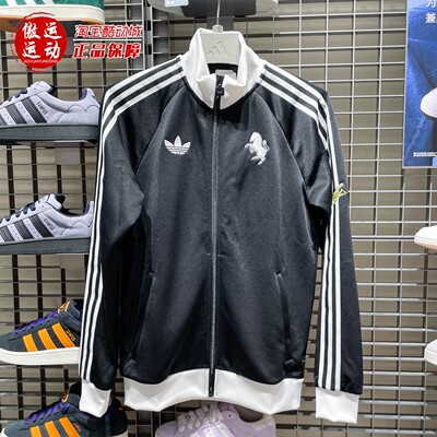 阿迪三叶草男子足球休闲文化夹克