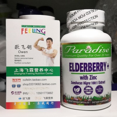 ParadiseHerbs接骨木+锌60粒