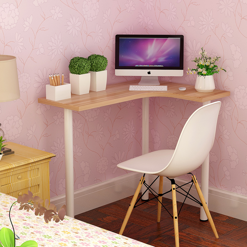 迷你家用转角电脑桌弧形L型墙角拐角学习桌现代简约三角形小桌子_虎窝淘