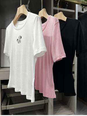 N货！亮片小马天丝羊毛短袖T恤