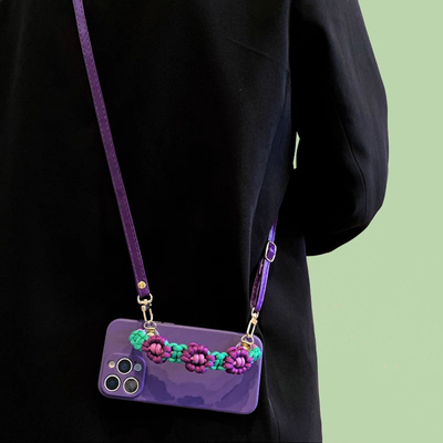 Note12Turbo4适用小米15手机壳14C编织麻花腕带K80K50K60K70至尊版13C红米Note14Pro紫色Note13斜挎9A背带K40