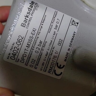 BARKSDALE巴士德 DPD1T-M3SS-EXI差压开关