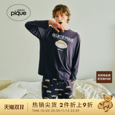 gelato pique26春夏新品男女同款睡衣睡眠狗长袖T恤PHCT261942