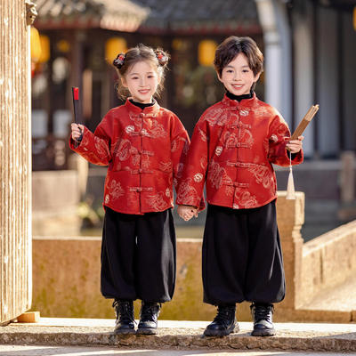 拜年服男女童冬季新款套装宝宝新