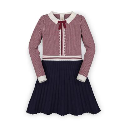 女童女孩春秋针织长袖连衣裙