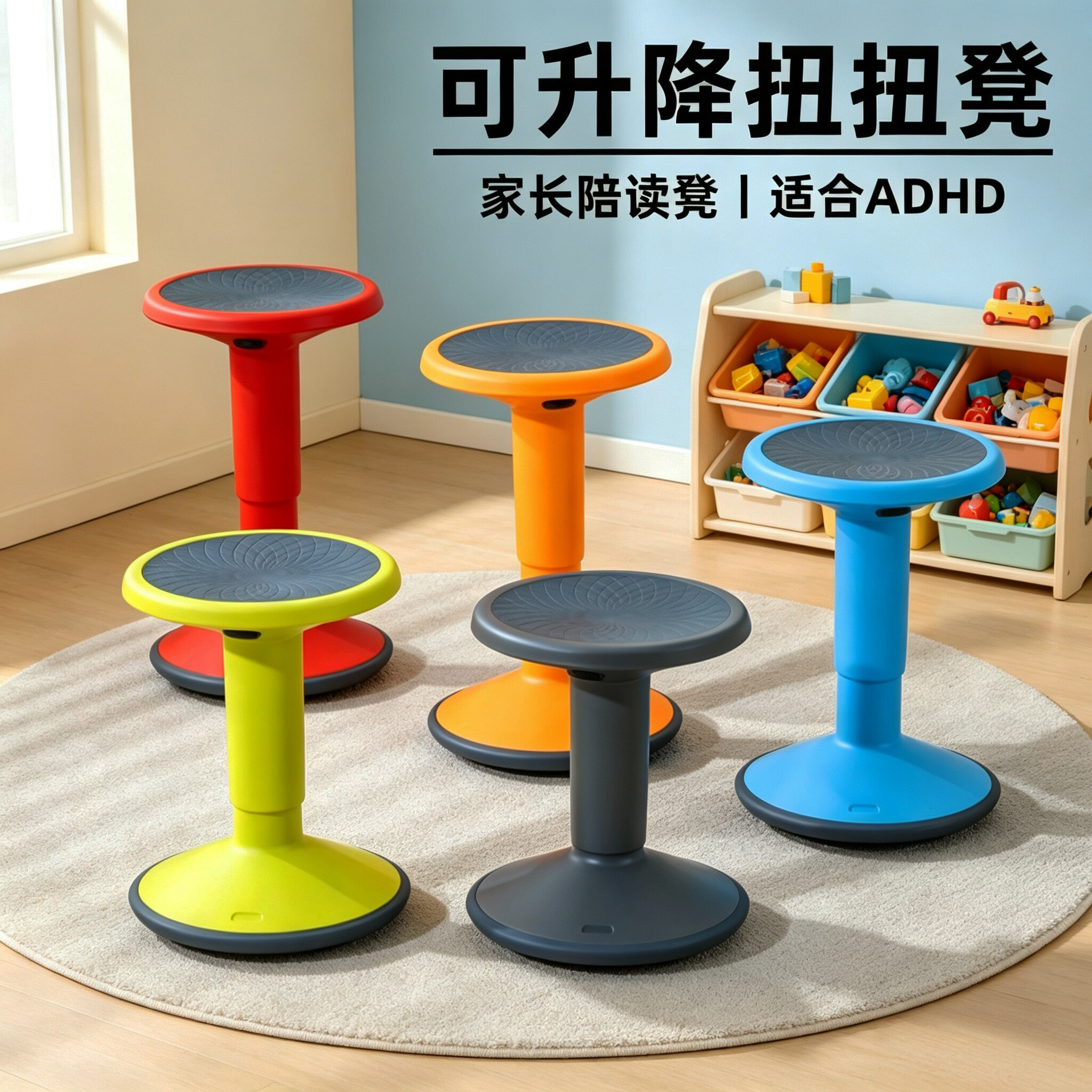 感统升降家长陪读凳儿童多动症adhd椅子扭扭凳办公健身陪学专注椅