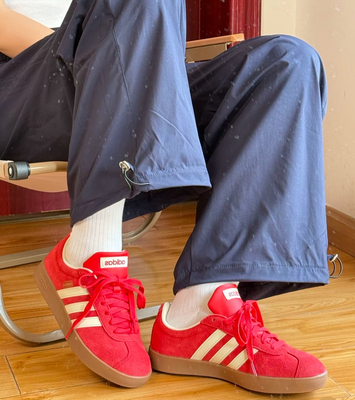 adida sVL COURT 3.0男女同款低帮板鞋红色德训鞋KK3774江西仓