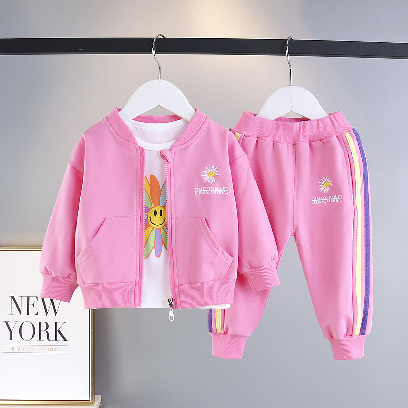 春秋套装女孩三件套婴儿童装女童加厚秋冬装潮男童1一2-3-4岁衣服_虎窝淘