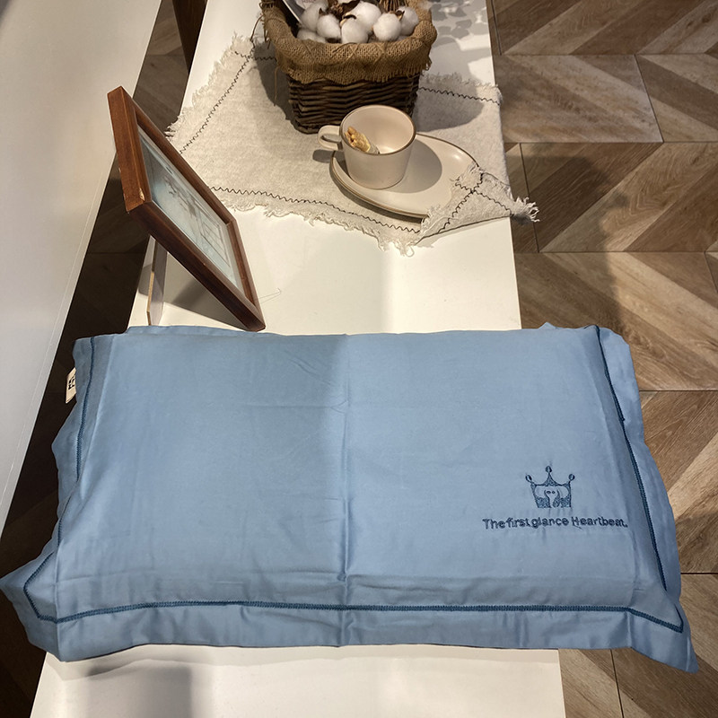 纯棉60S棉轻磨毛全棉枕套 素色简约儿童纯色乳胶记忆棉枕头罩