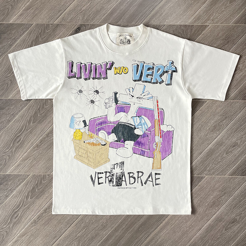 Vertabrae Push tee欧美风休闲印花纯棉短袖T恤