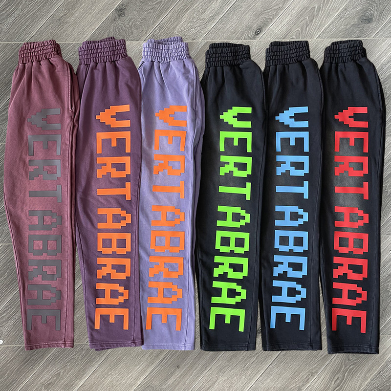 Vertabrae sweatpants 洗水立体印花运动男女休闲长裤