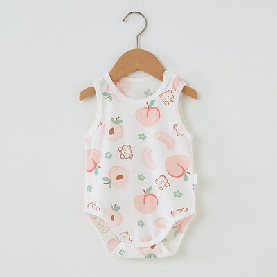 【撤柜专区】品牌专柜新生儿夏季背心包屁衣纯棉宝宝三角服连体衣