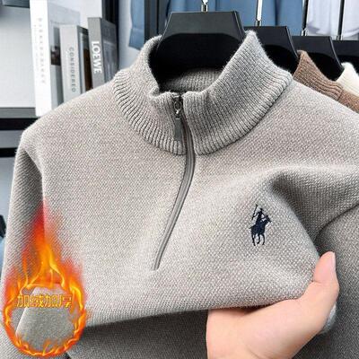高品质雪打底衫加绒秋冬季绒毛2026保暖刺绣新款貂加厚重磅衣男士